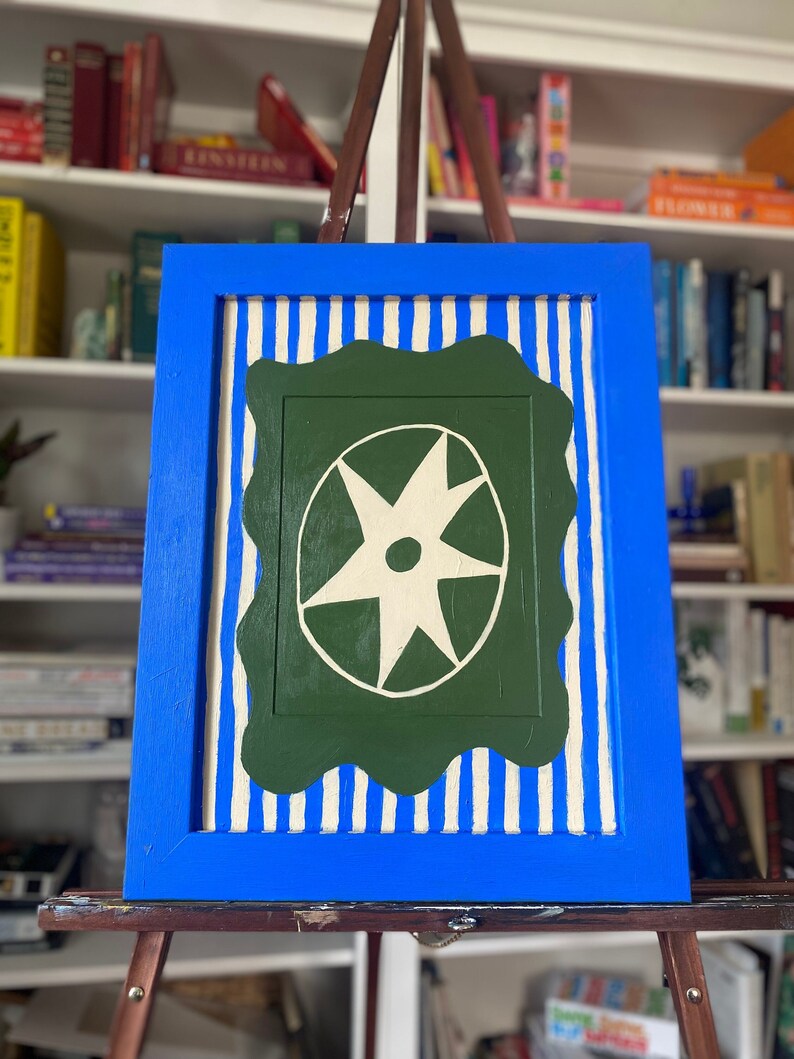 Home Star // Hand-painted Abstract Folk Art - Etsy