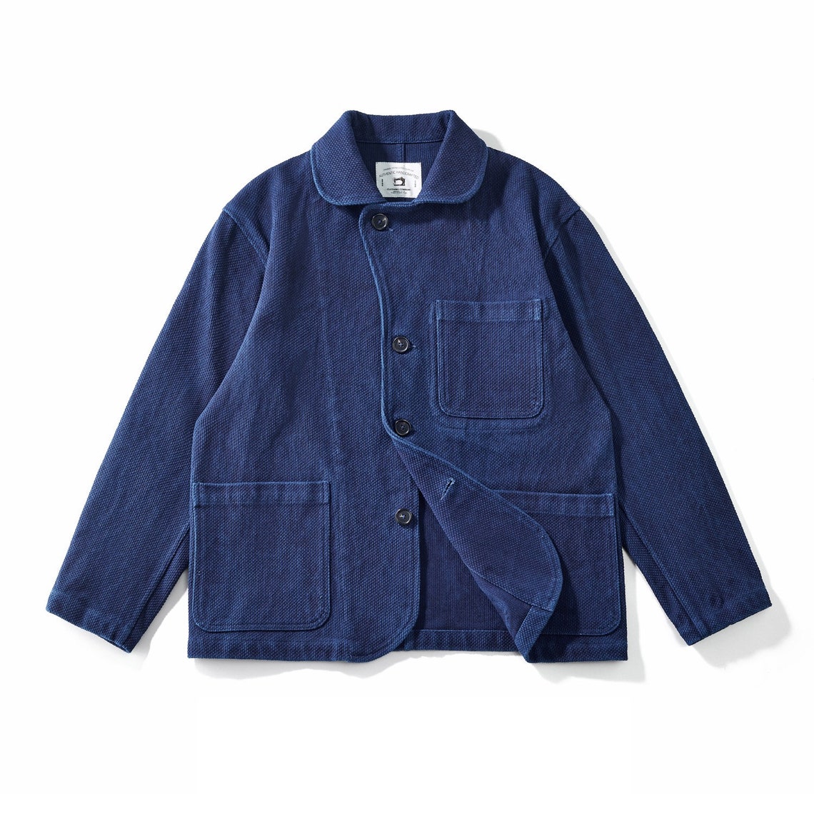 Indigo Blue French Worker Jacket Vintage Cardigan Coat - Etsy Canada