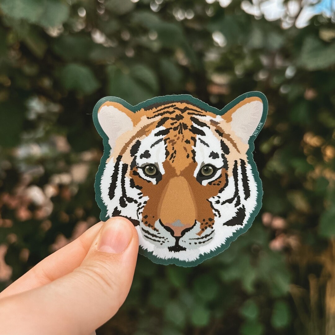 Vibrant Tiger Head Sticker | Wild Animal Art | Perfect for Laptops ...