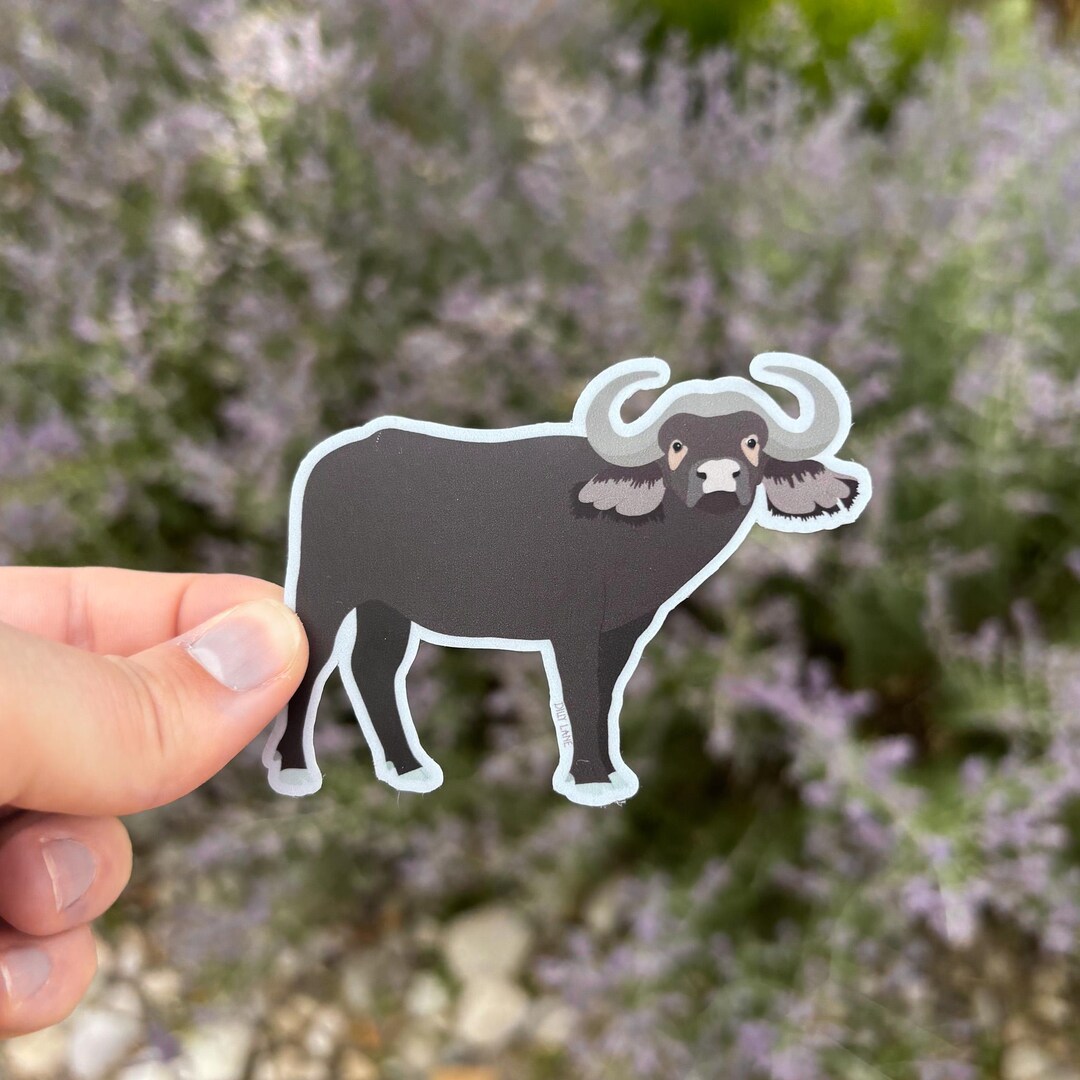 Water Buffalo Sticker – Cute Vinyl Decal for Animal Lovers & Nature ...