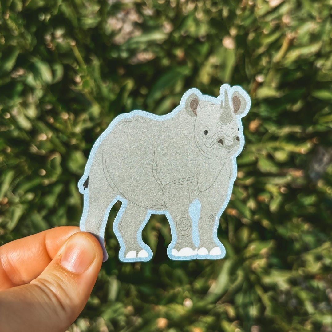 Rhino Sticker – Bold Wildlife Decal for Animal Lovers and Conservation ...