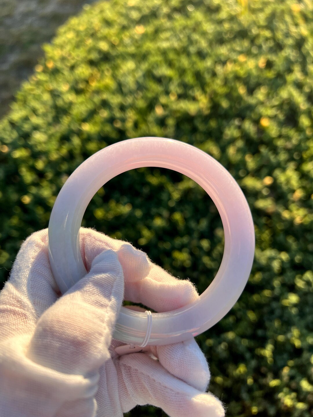 Semi-icy Round Jade Pink Purple Bangle Bracelet From Myanmar Burma ...
