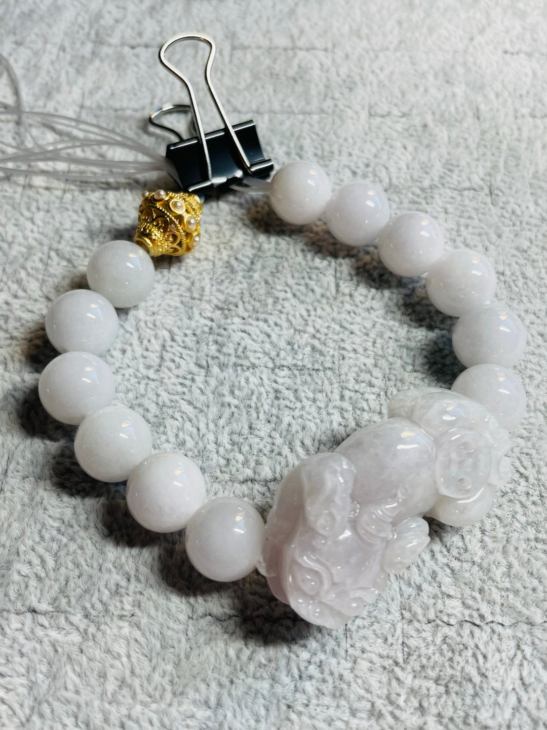 Tailor Made Jadeite Beads Pixiu Pendant Bracelet Tailor to Your Size ...