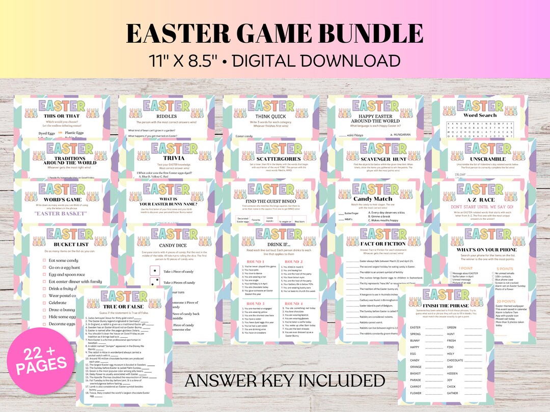 Easter Party Game, Printable Game, Fun Easter Game, Easter Game for ...