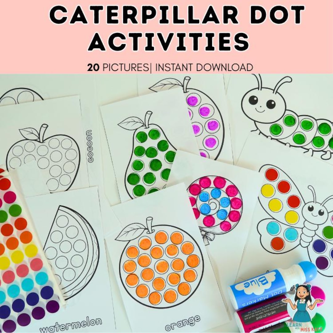 The Very Hungry Caterpillar Dot Marker Activities | Low Prep Fine Motor ...