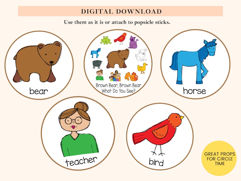 Circle Time Props for Toddler, Preschool, Kindergarten | Brown Bear ...