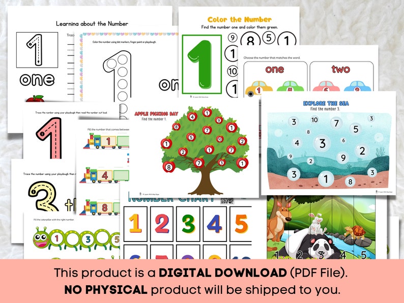 Toddler Preschool Busy Book Printable LOW Prep | NUMBERS Learning ...