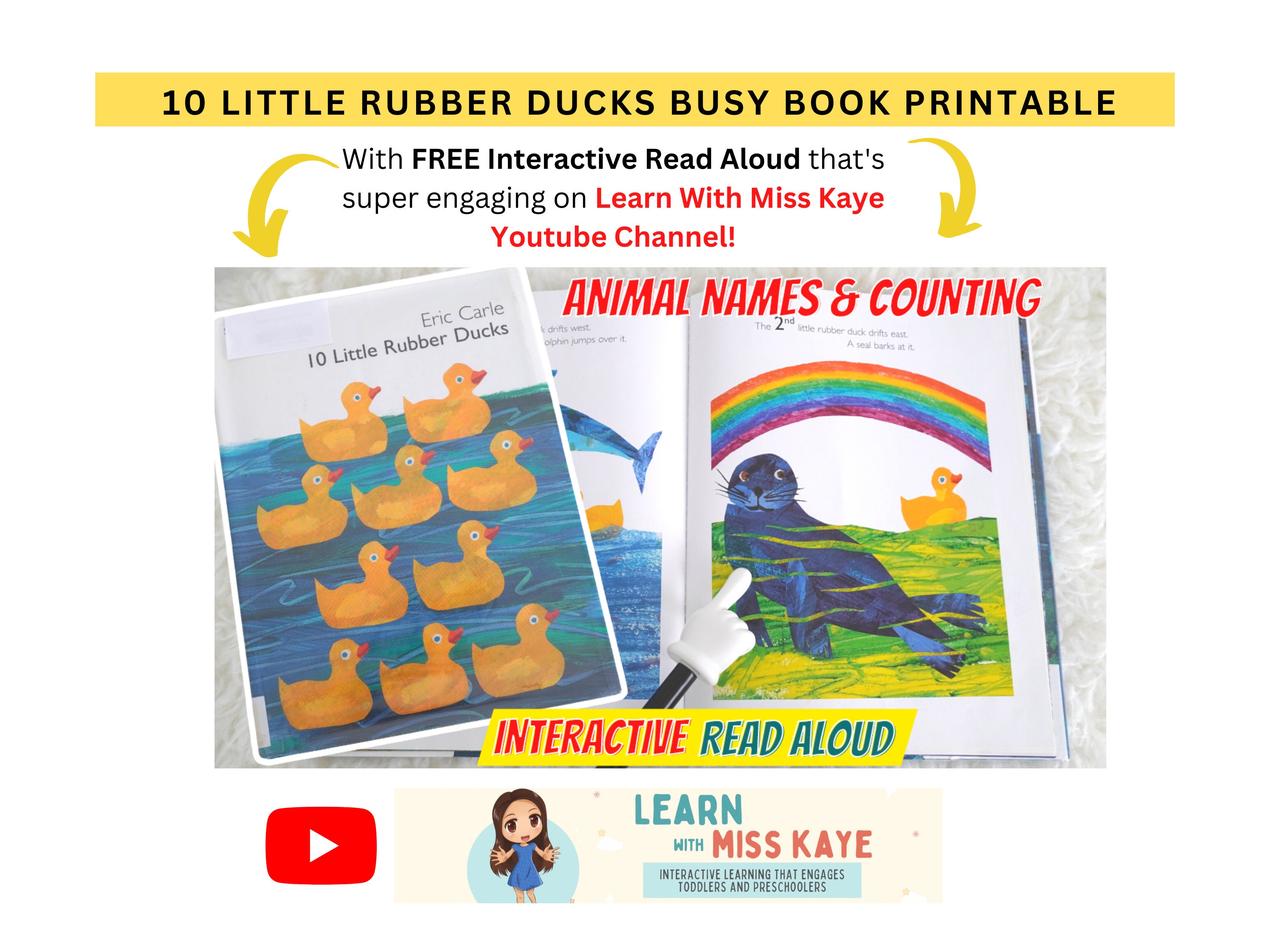 Eric Carle 10 Little Rubber Ducks Printable: Toddler Counting Activity ...