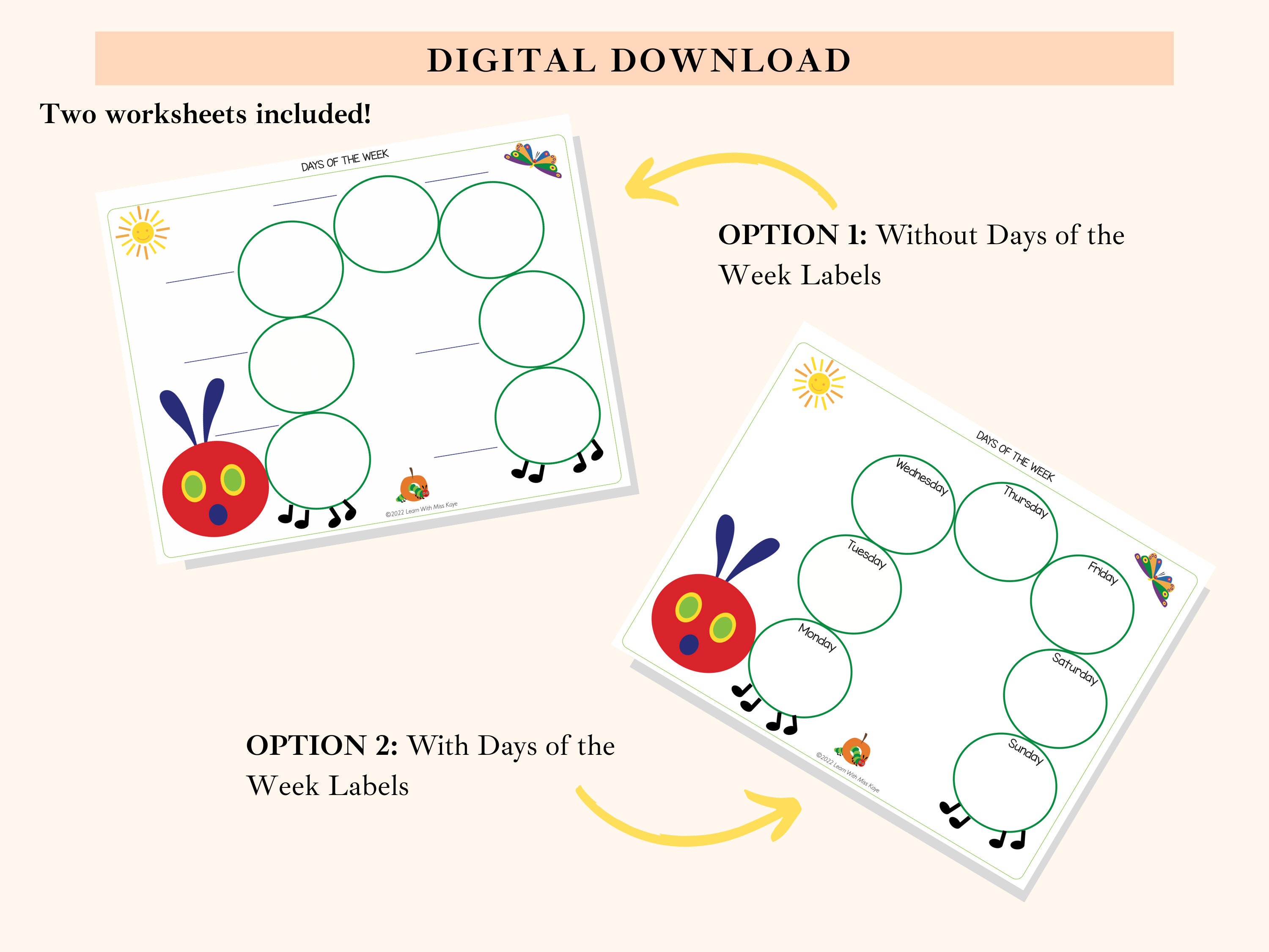 The Very Hungry Caterpillar Printable | Activity Worksheet for Toddler ...