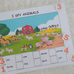 Farm Animals Activity Worksheet for Toddler Busy Book | Preschool ...