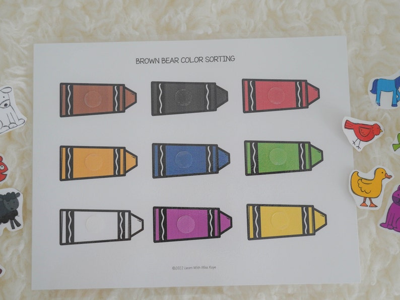 Brown Bear Color Matching Activity: Printable Worksheet (digital ...