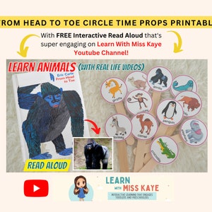 Eric Carle From Head to Toe Story Props (digital Download) - Etsy