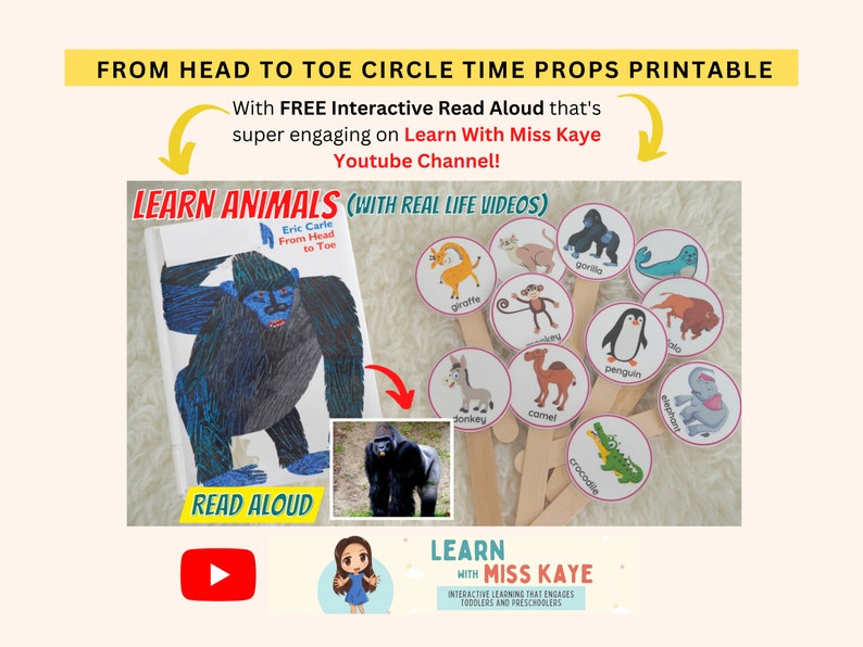 Eric Carle From Head to Toe Story Props (digital Download) - Etsy