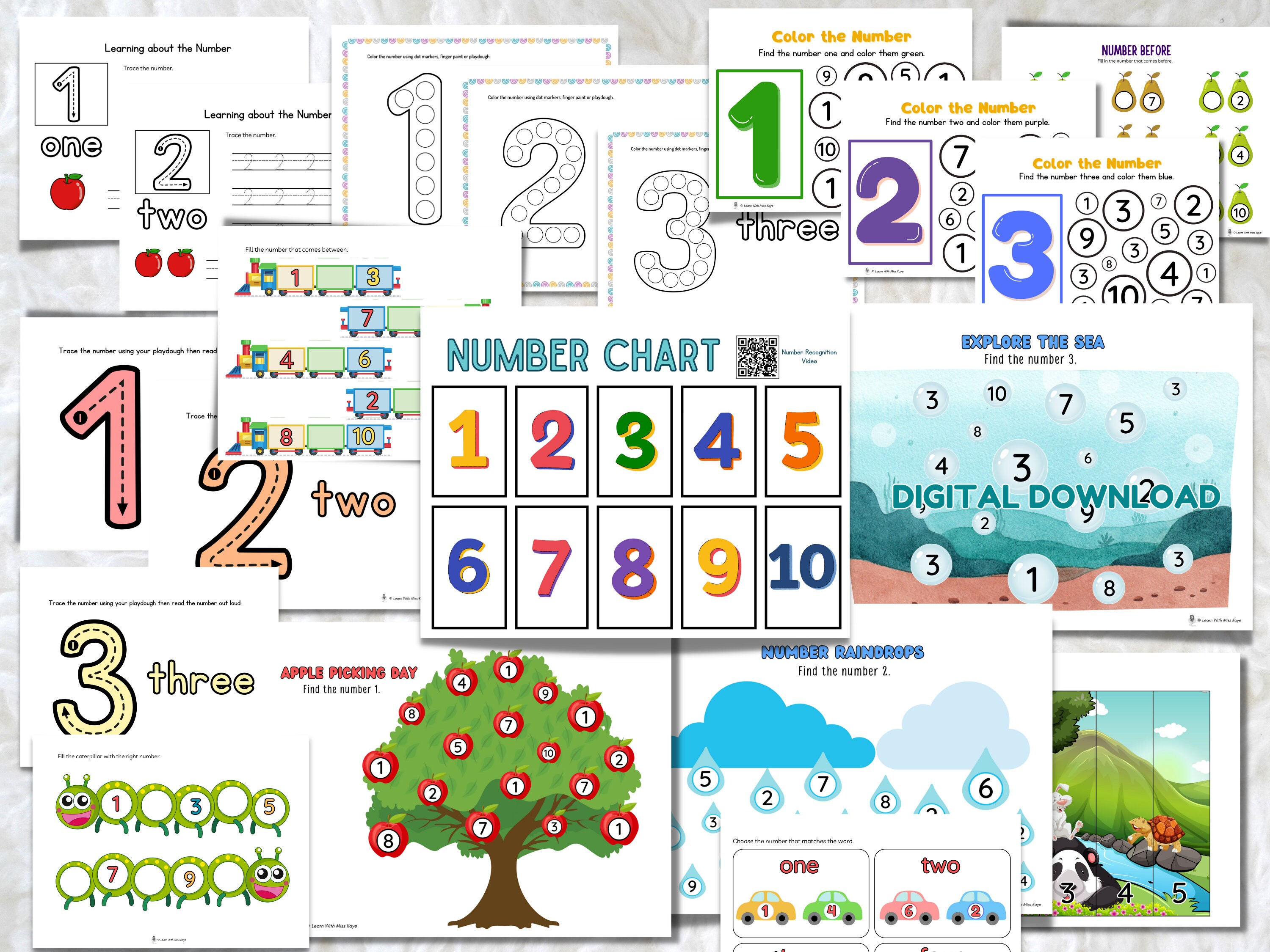 Toddler Preschool Busy Book Printable LOW Prep | NUMBERS Learning ...