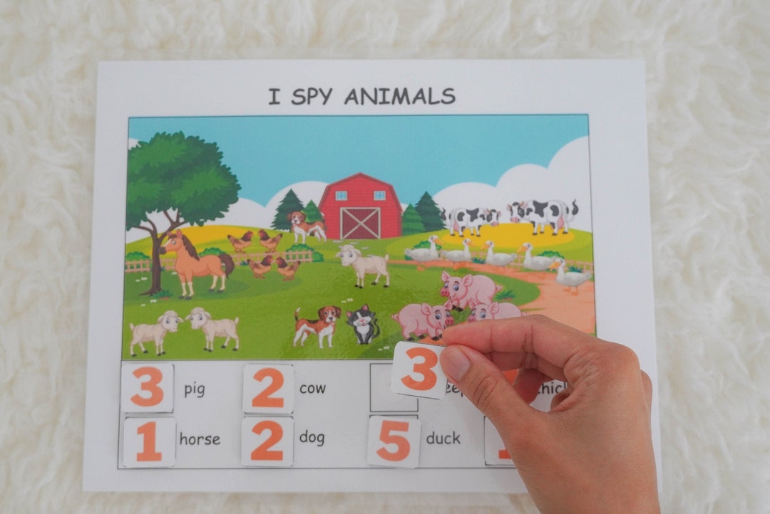 Farm Animals Activity Worksheet for Toddler Busy Book | Preschool ...