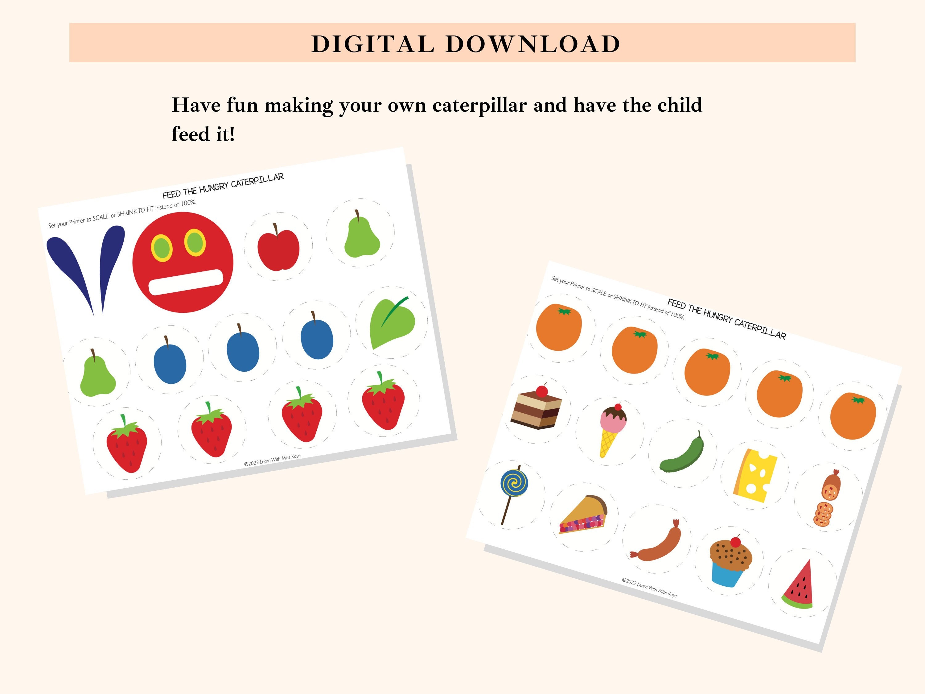 The Very Hungry Caterpillar Printable Bundle: Toddler Busy Book (PDF ...