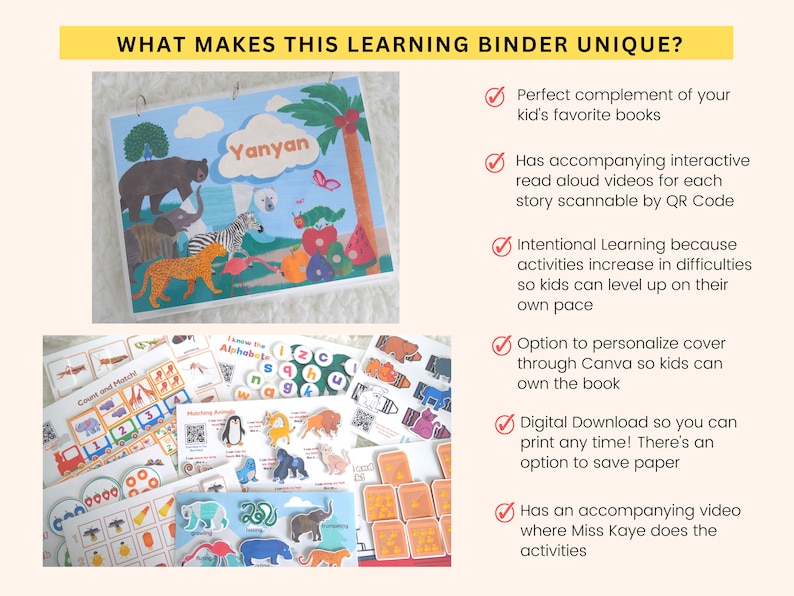 Montessori Busy Book | Toddler Preschool Busy Learning Binder ...