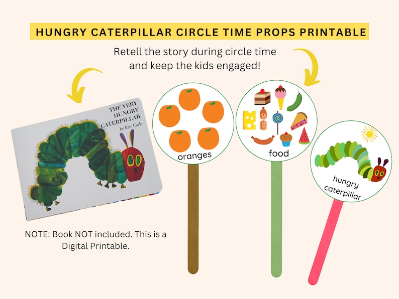 Hungry Caterpillar Story Props: Circle Time Printable (digital Download ...