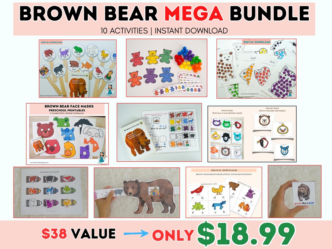 Brown Bear Brown Bear What Do You See Activities Bundle for Toddlers ...