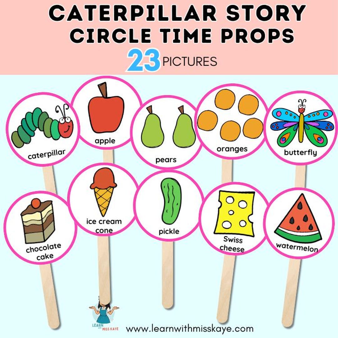The Very Hungry Caterpillar Story Circle Time Visuals for Preschool ...