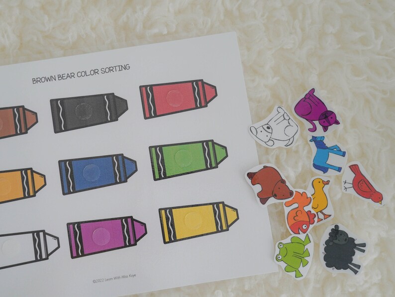 Brown Bear Color Matching Activity: Printable Worksheet (digital ...