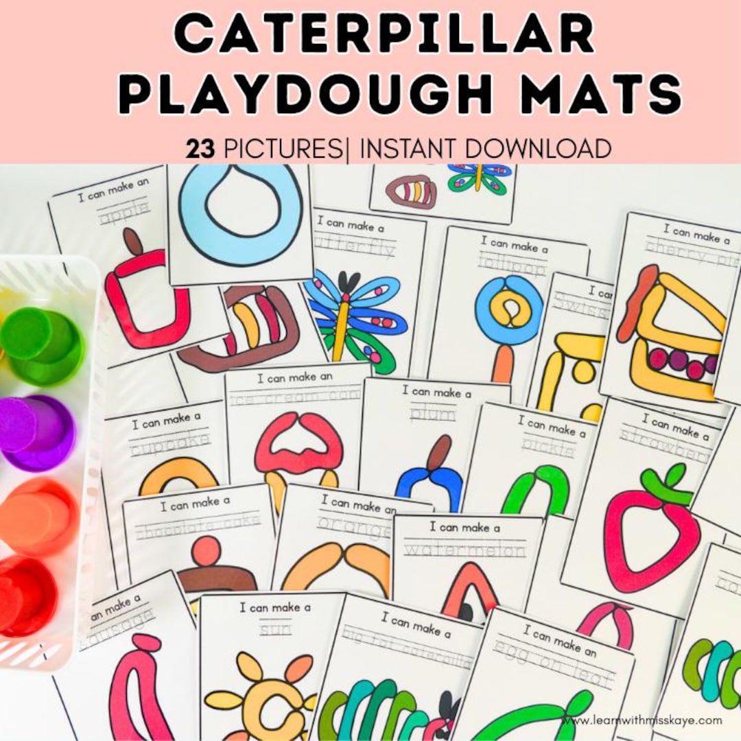 The Very Hungry Caterpillar Playdough Mats | Fine Motor Play Doh ...