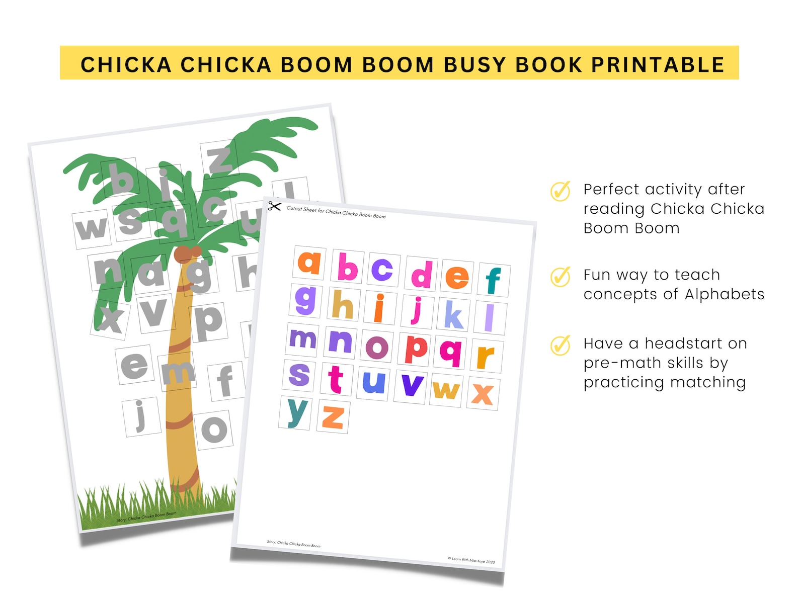 Chicka Chicka Boom Boom Busy Book Printable | Activity Worksheet for ...