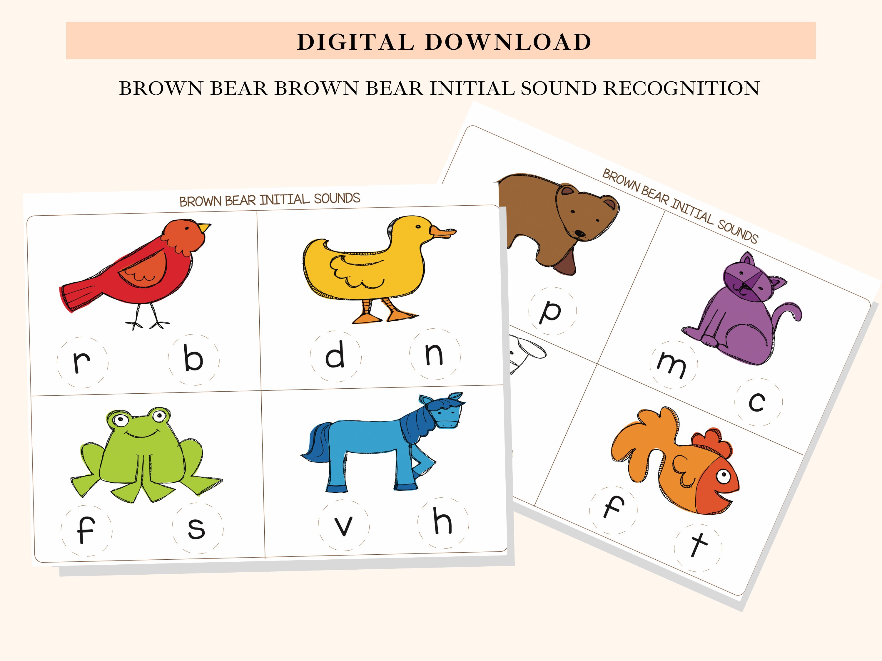 Toddler Busy Book Binder Activity Worksheet | Brown Bear Brown Bear ...