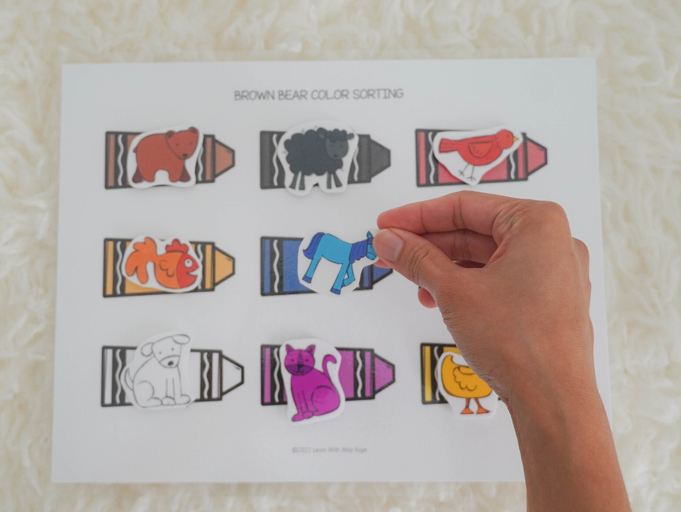 Quiet Book Toddler Busy Binder Printable | Color Matching Activity ...