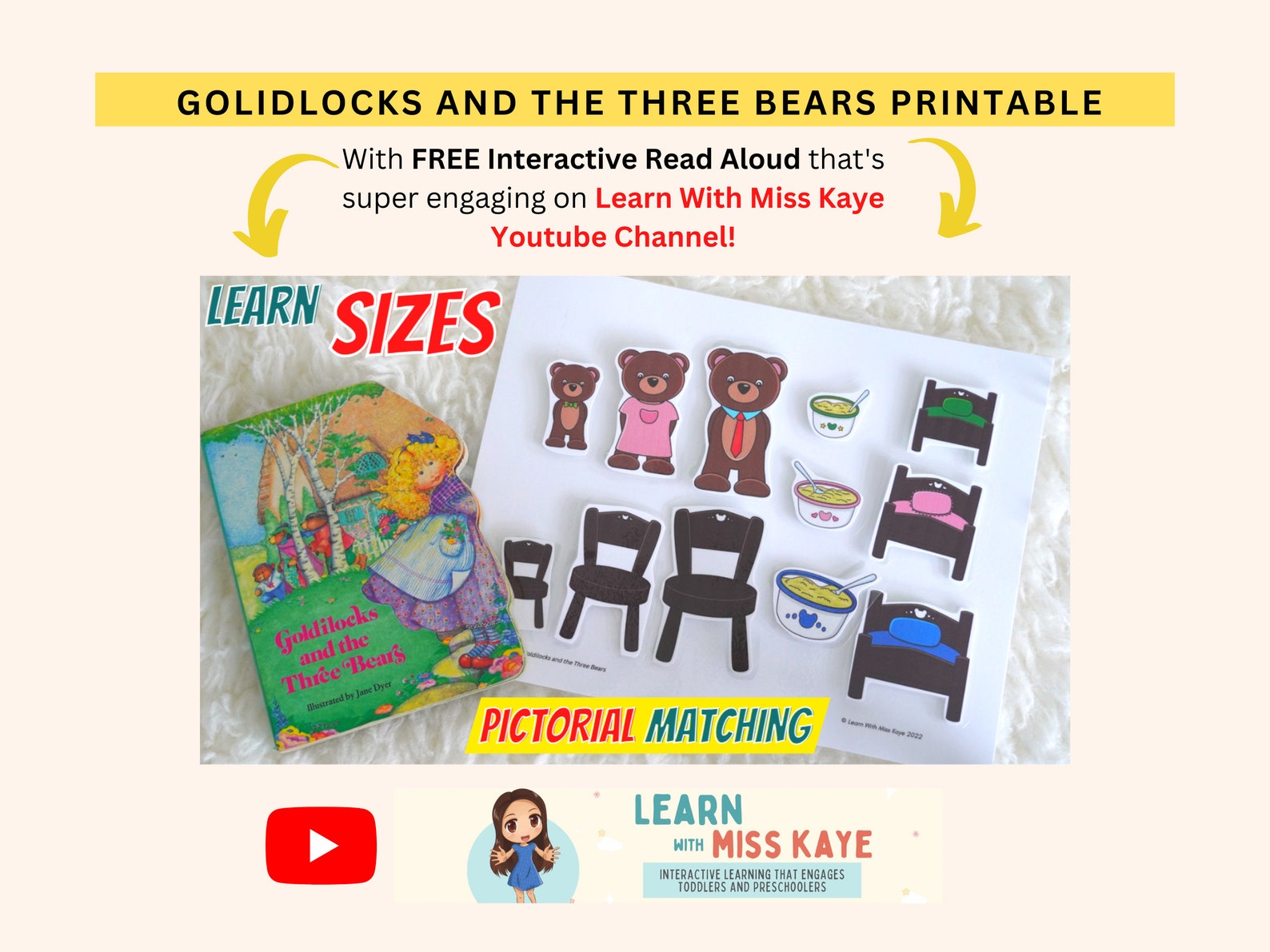 Goldilocks and Three Bears Activity: Sizes & Matching (PDF) - Etsy