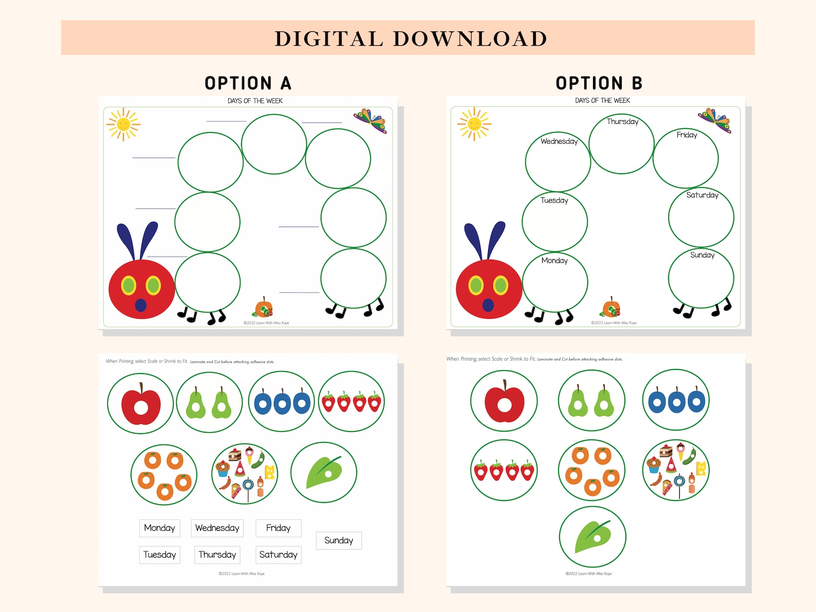 The Very Hungry Caterpillar Printable Bundle: Toddler Busy Book (PDF ...