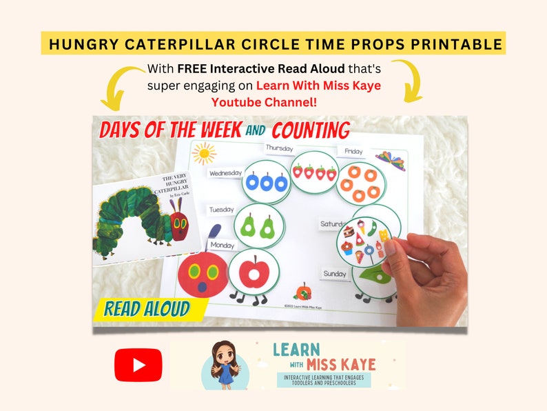 Hungry Caterpillar Story Props: Circle Time Printable (digital Download ...