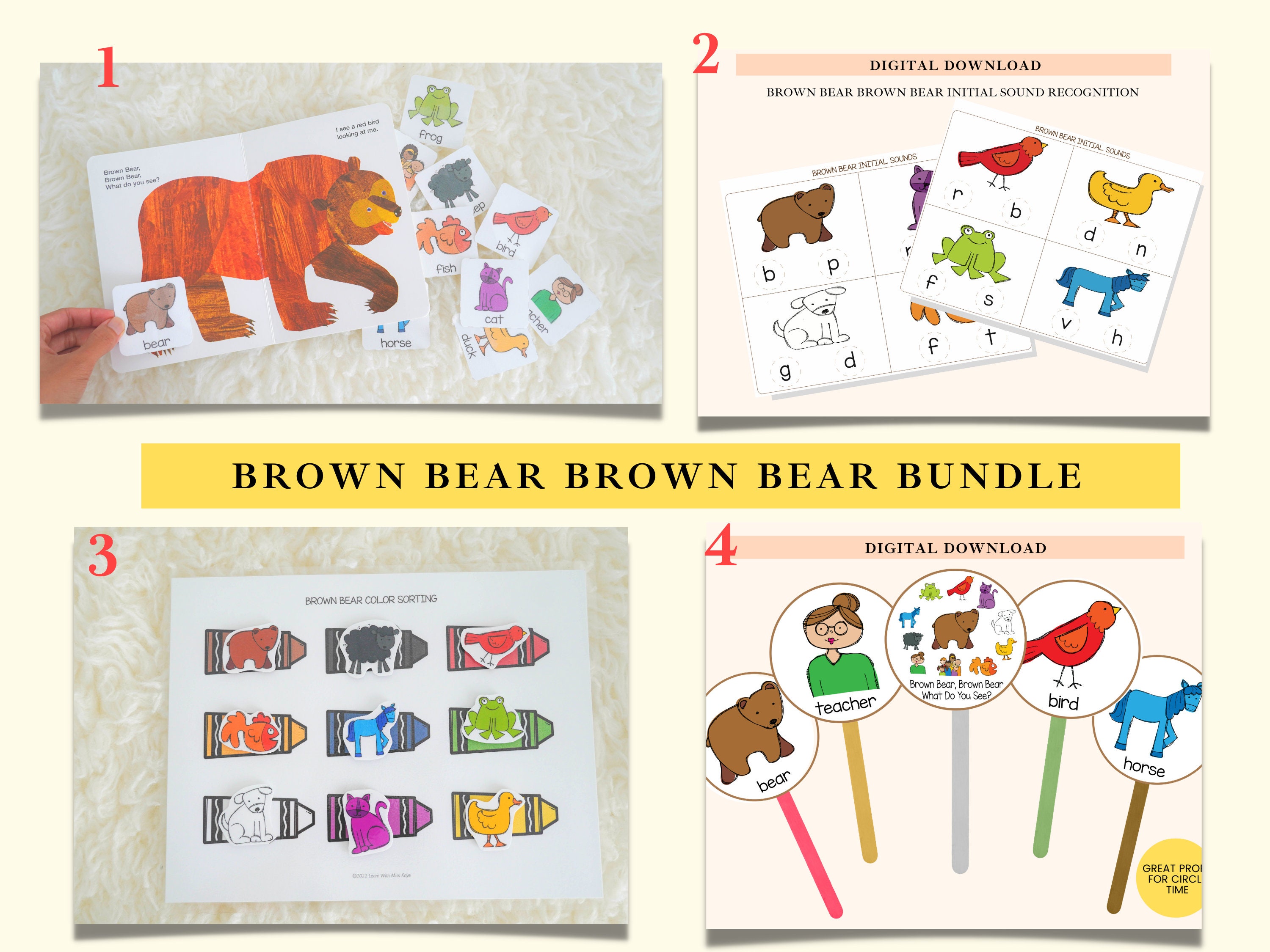 Brown Bear Busy Book Bundle: Homeschool Learning (digital Download) - Etsy