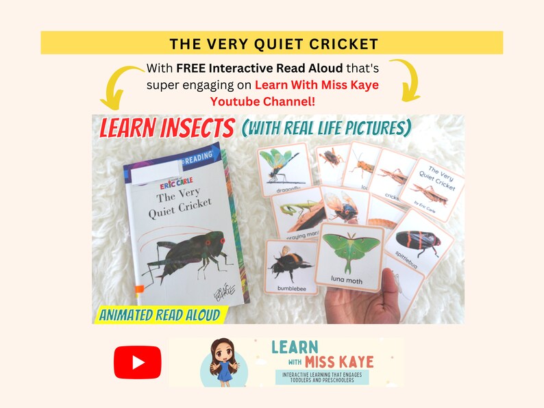 The Very Quiet Cricket Printable: Flashcards & Circle Time Props ...