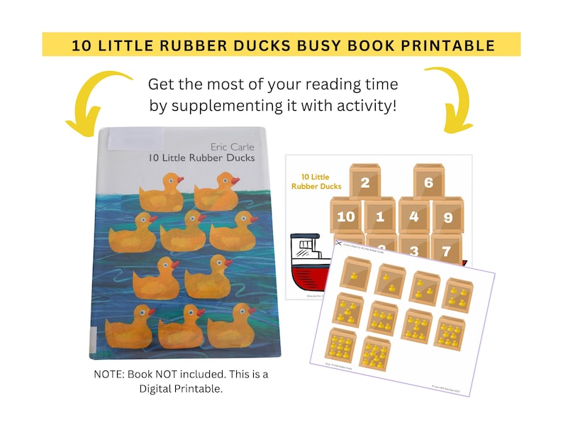 Eric Carle 10 Little Rubber Ducks Printable: Toddler Counting Activity ...