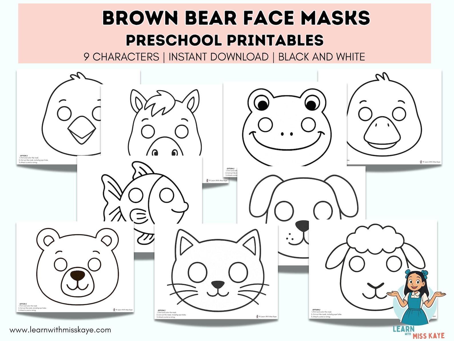Brown Bear Brown Bear What Do You See Activities | Animal Face Masks ...
