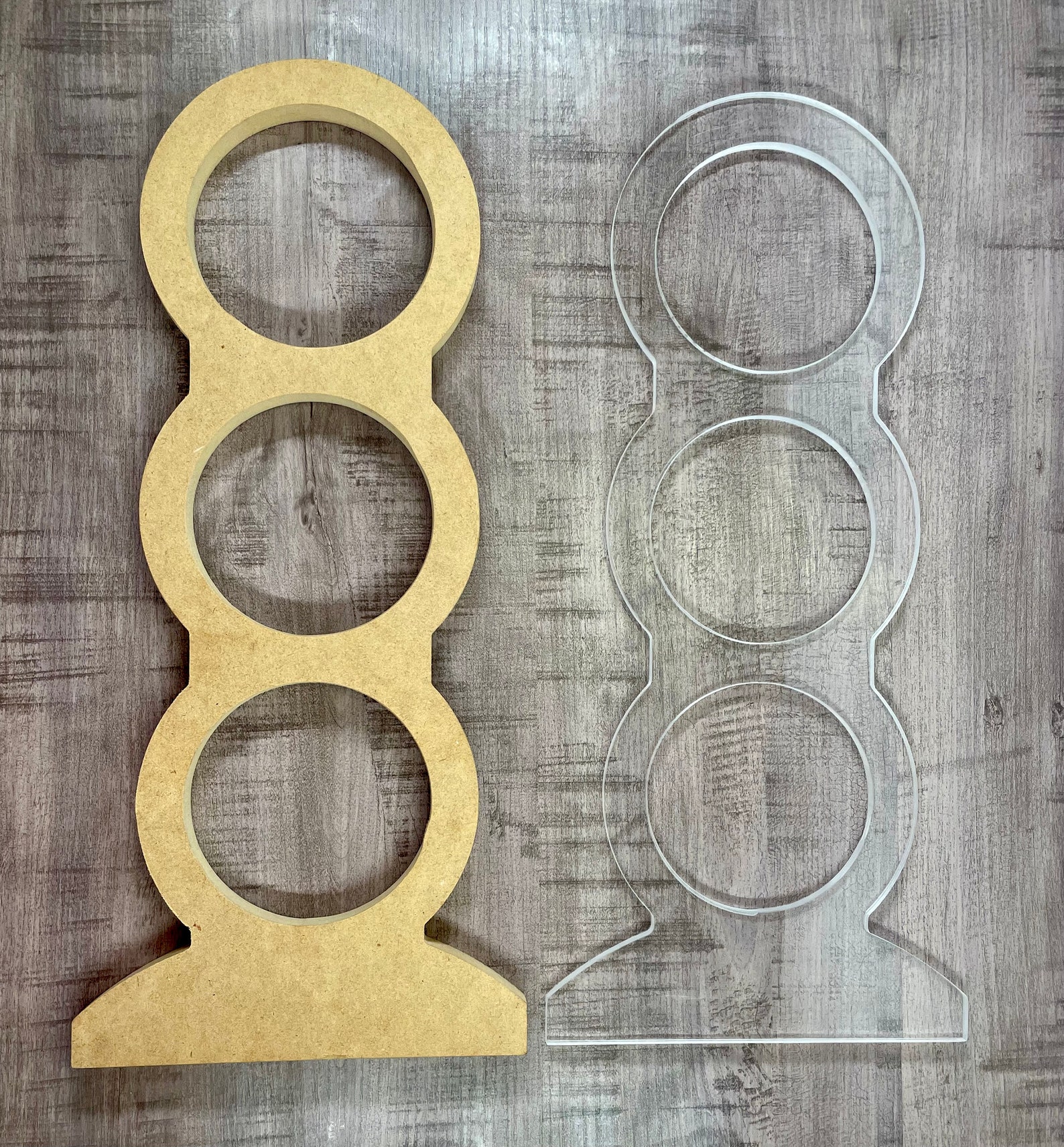 3 Bottle Wine Rack Router Template. Clear Cast Acrylic or MDF ...