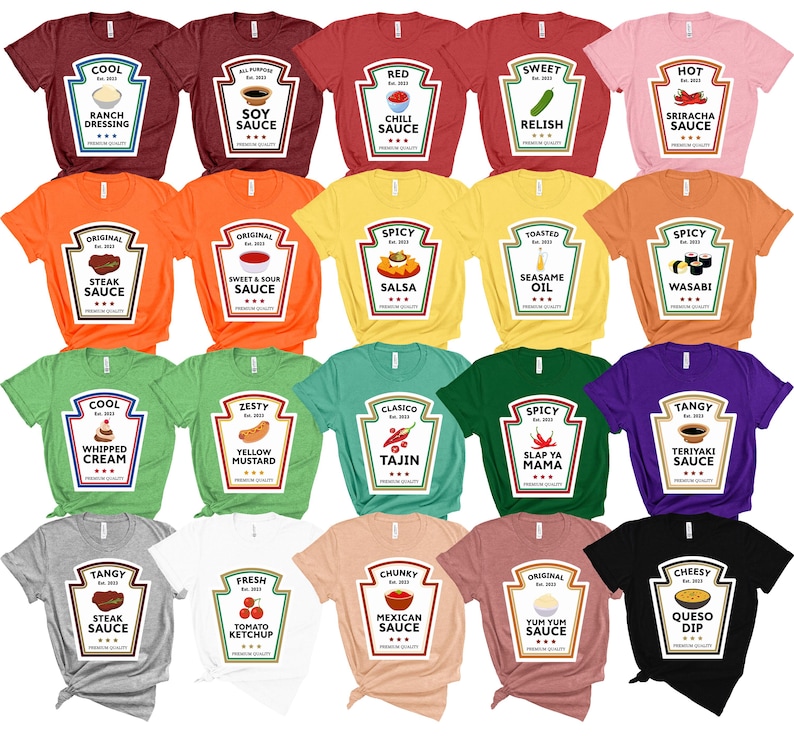 Group Condiments T-shirts, Christmas Matching Shirt, Matching Condiment ...
