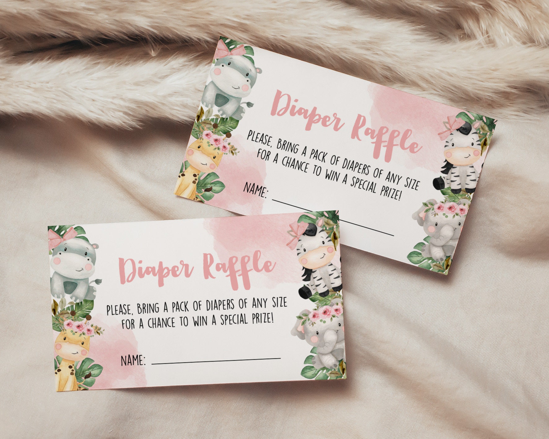Diaper Raffle Card Baby Shower Baby Card Invitation. - Etsy