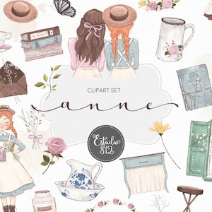 Anne Clipart Vintage Greengables Girls Clip Art Digital Download - Etsy