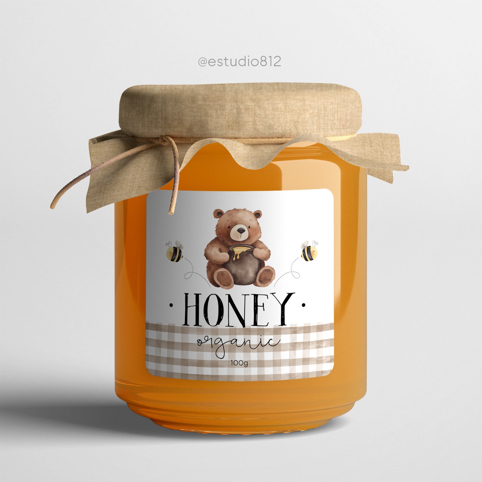 Bear and Bees Watercolor Clipart Bundle: Bear, Bees, Honey, Tree ...