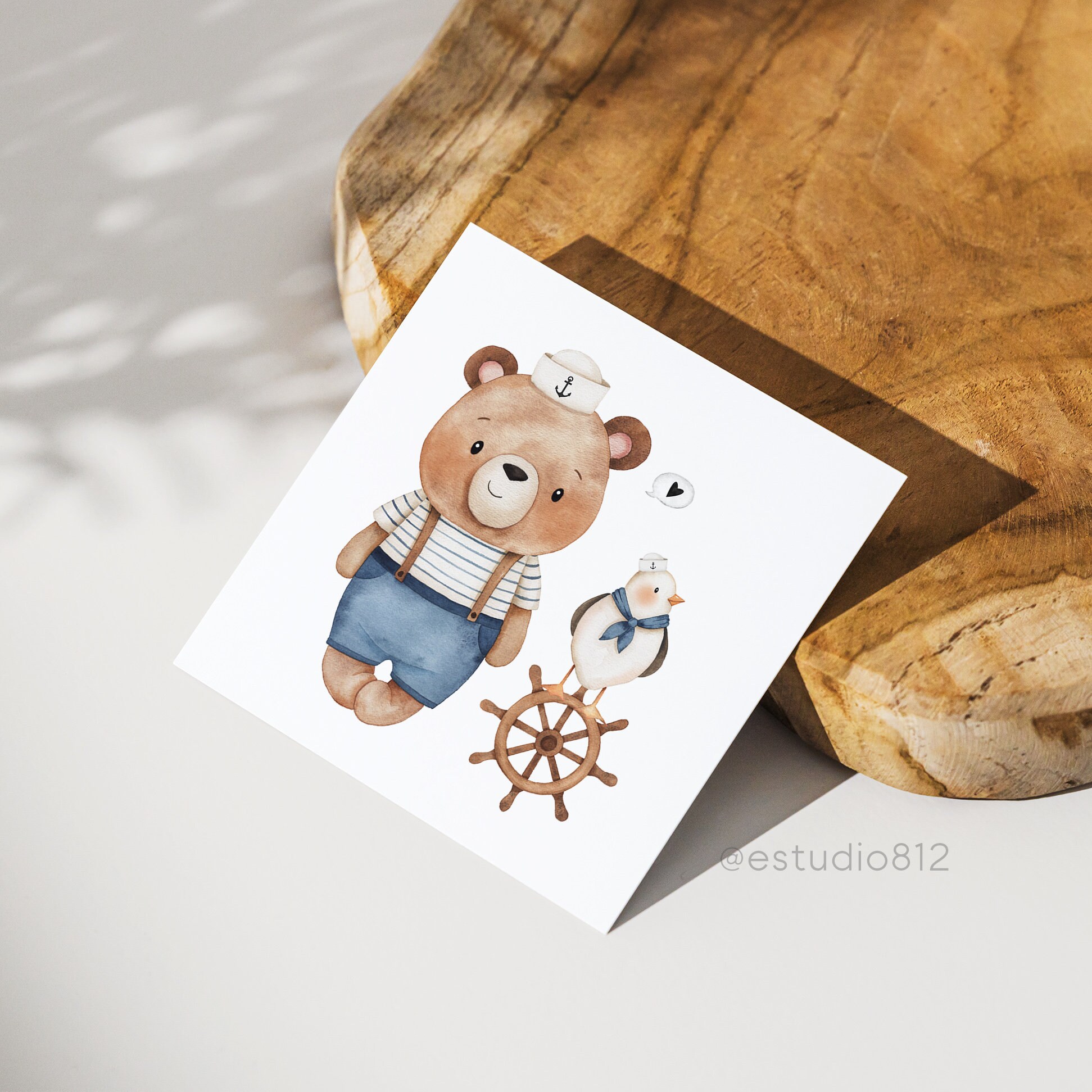 Little Sailor Watercolor Clipart Bundle: Bear Seaman Duck - Etsy