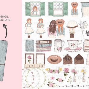 Anne Clipart Vintage Greengables Girls Clip Art Digital Download - Etsy