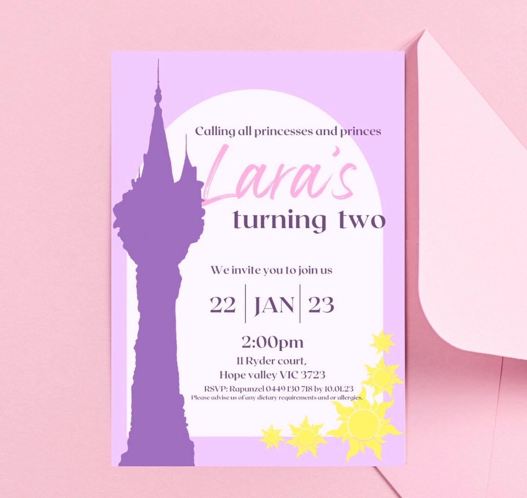 Tangled Themed Birthday Invitation - Etsy