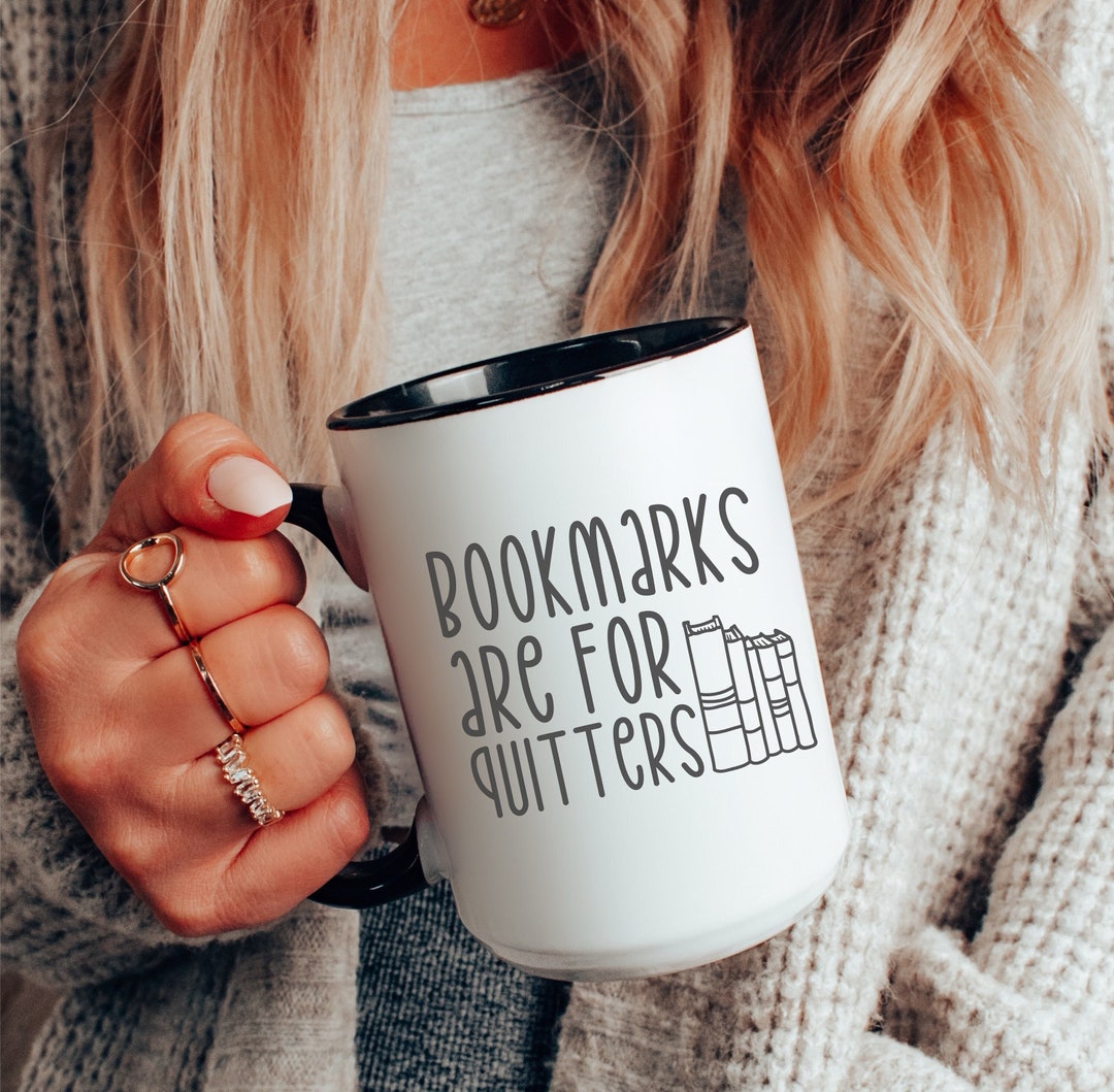 Mug for Librarian Bookmarks Are for Quitters, Booktrovert Mug, Funny ...