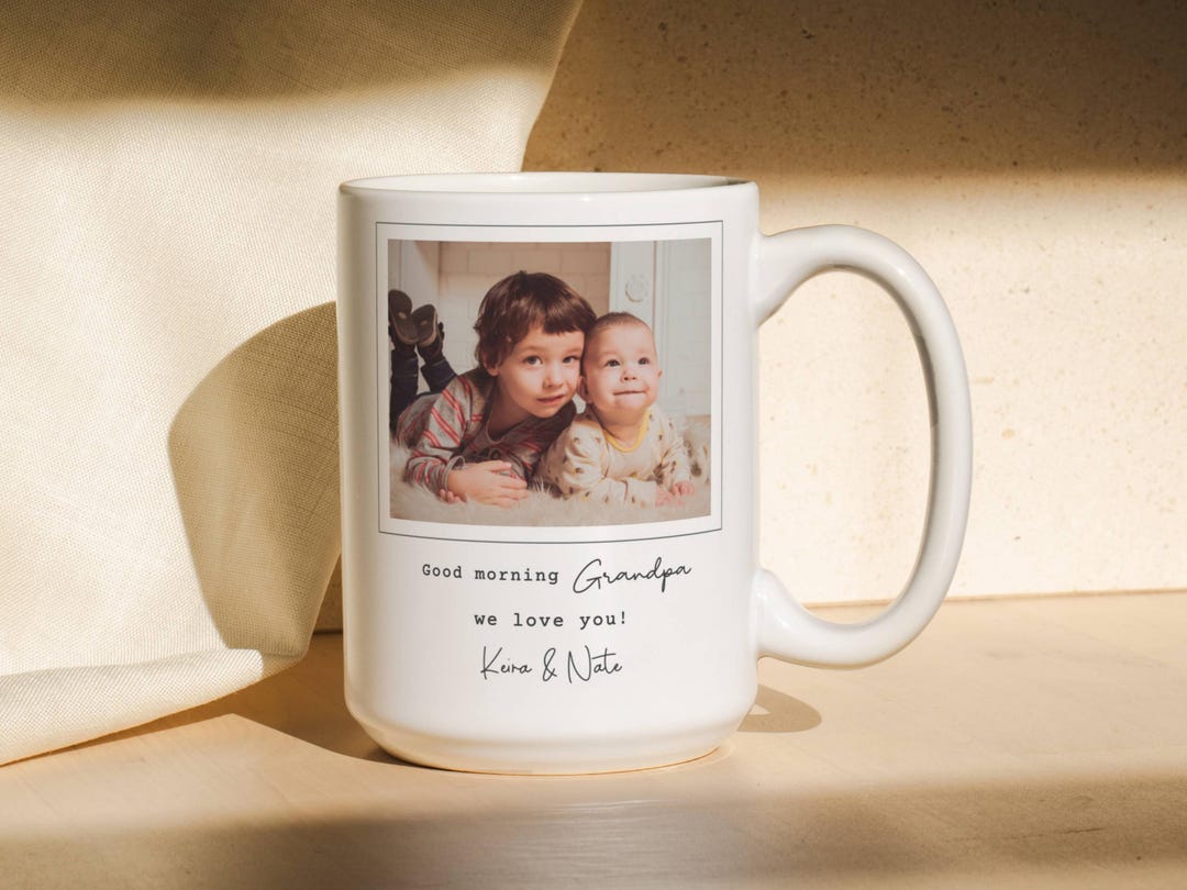 Personalized Grandpa Gift Custom Grandkids Photo and Message Mug ...