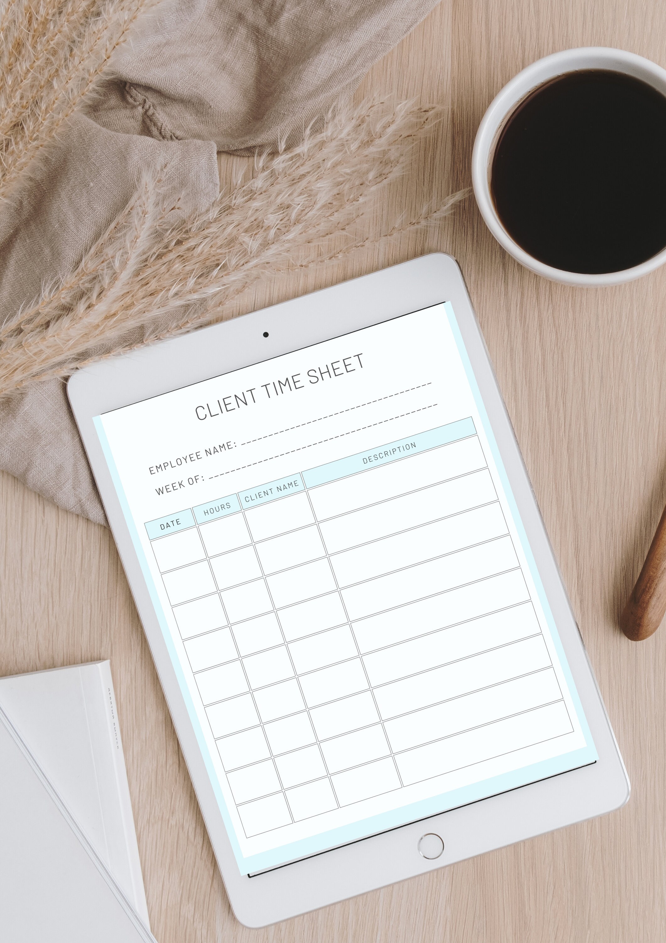Client Time Sheet, Client Time Log, Simple Time Sheet, Editable Time ...