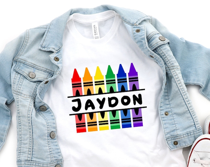 Personalized Crayons School Kids Shirt,custom Kindergarten Crayons ...