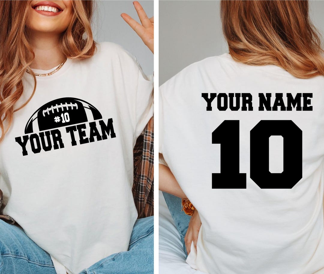 Personalized Football T-shirt: Custom Name & Number, Game Day Tee - Etsy