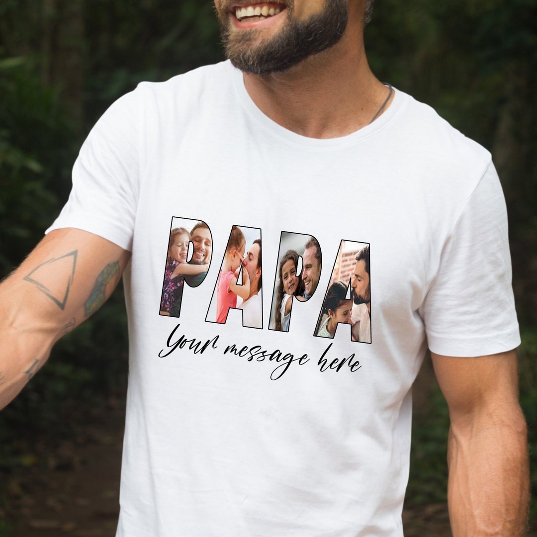 Custom Dad Shirt,papa Photo Shirt,customized FATHER Day Gift ...
